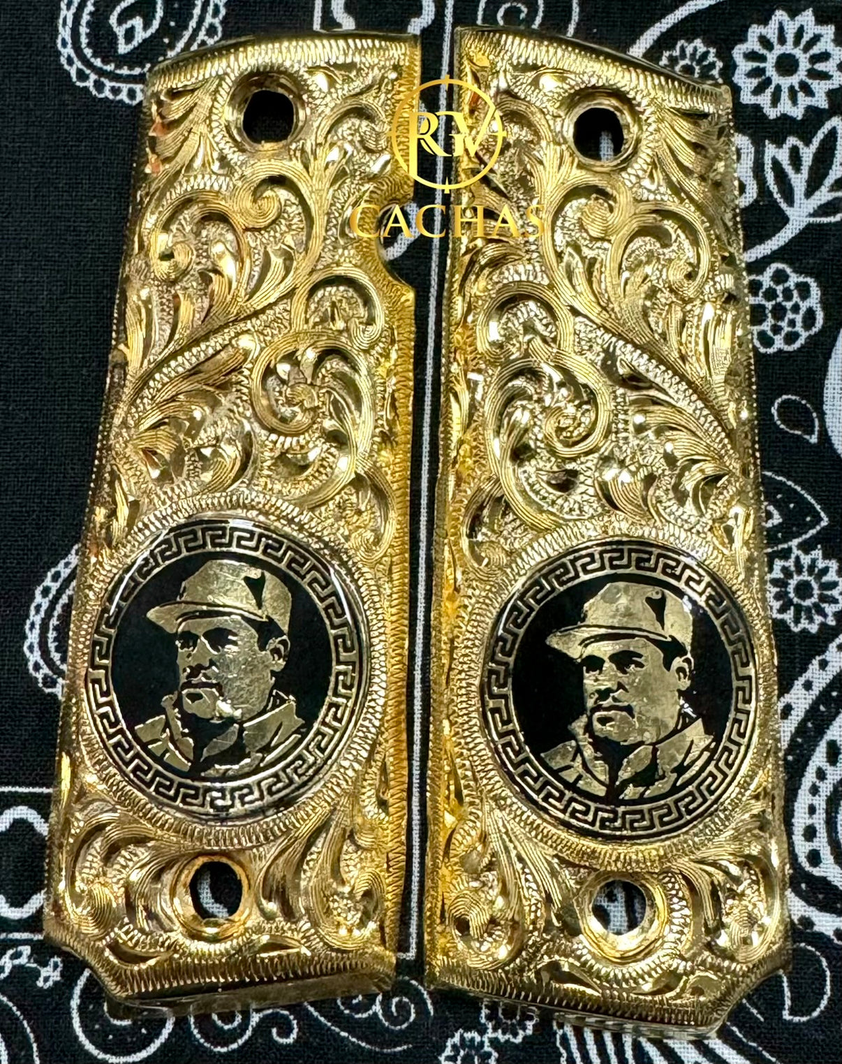 1911 Full Size El Chapo Grips – Gold Guns