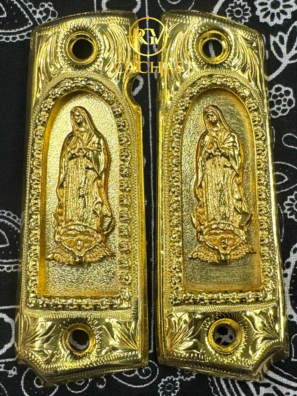 1911 Full Size Virgin Mary Grips – Gold Guns
