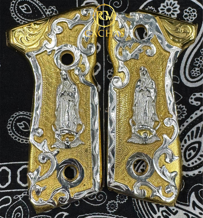 Beretta 92FS/96 Virgin Mary Grips – Gold Guns