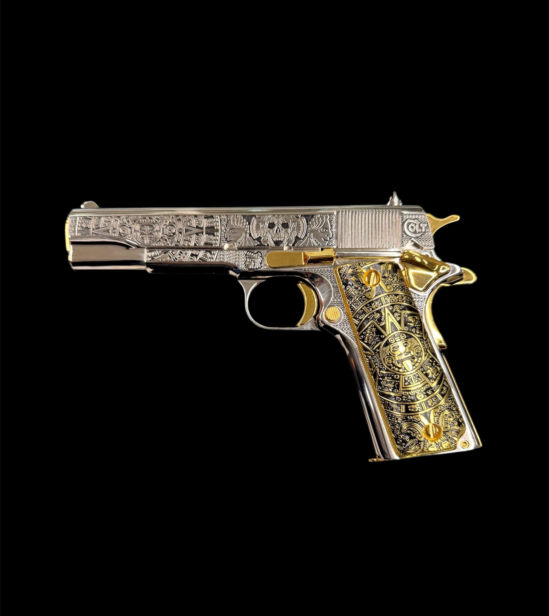 Colt 1911 Government Model 38 Super Aztec – Gold Guns
