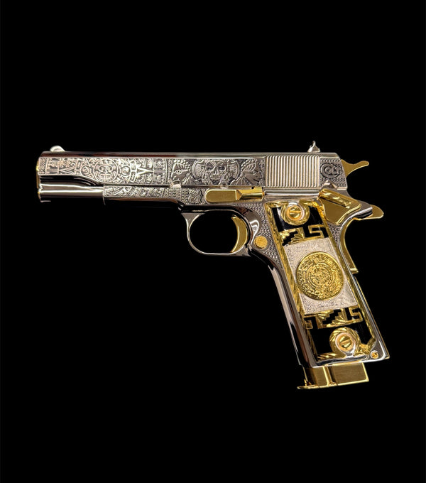 Colt 1911 Government Model 38 Super Aztec – Gold Guns
