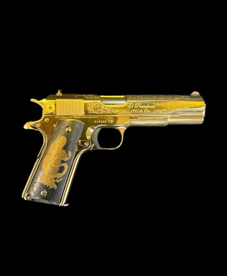 Colt 1911 Government 38 Super El Presidente De Oro – Gold Guns