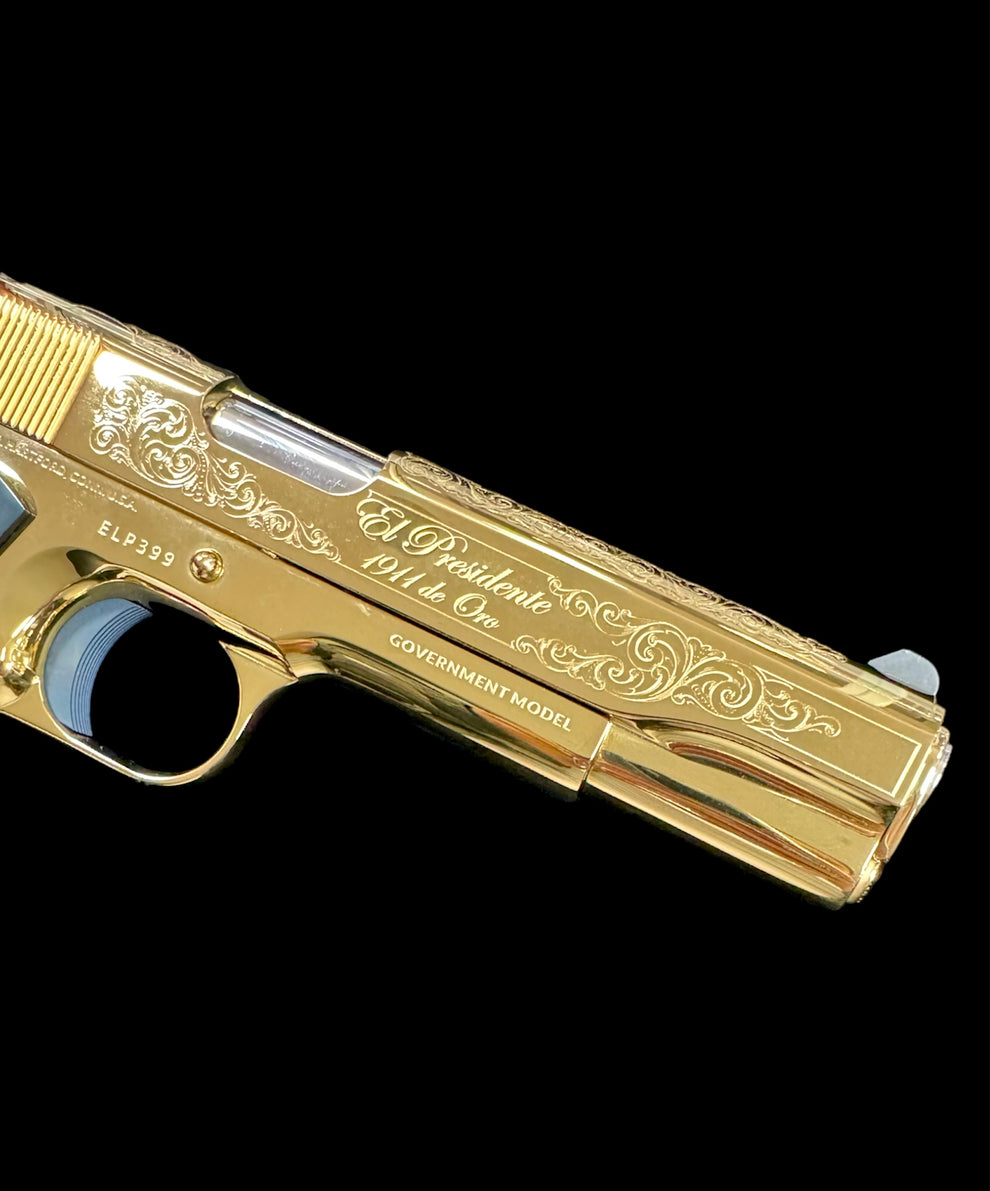 Colt 1911 Government 38 Super El Presidente De Oro – Gold Guns