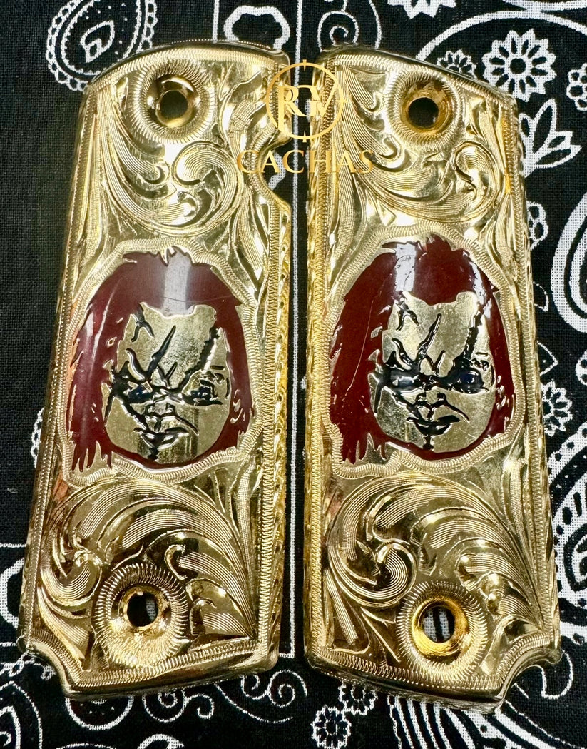 1911 Full Size Chucky Grips – Gold Guns