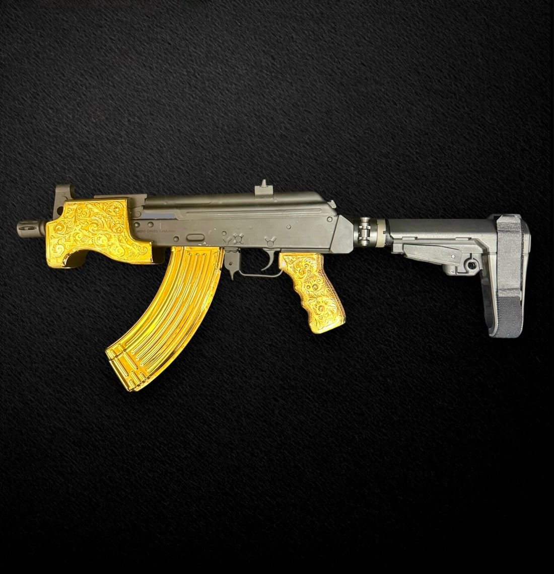 Micro Draco Scroll Furniture – Gold Guns